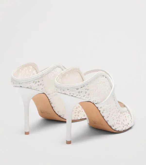 MALONE SOULIERS Broderie And Mesh Maureen 85 Heeled Mules