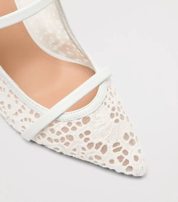 MALONE SOULIERS Broderie And Mesh Maureen 85 Heeled Mules