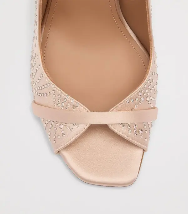 MALONE SOULIERS Satin Crystal-embellished Noah Heeled Sandals - Metallic
