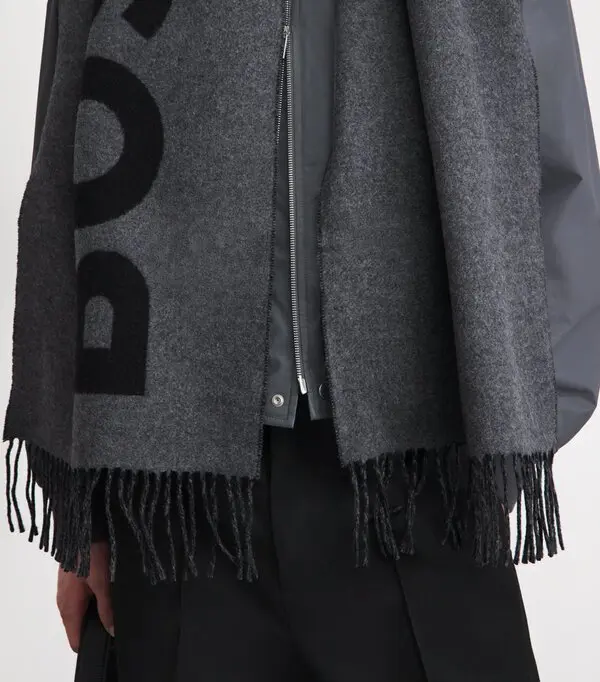 BOSS Wool-blend Rikard Scarf - Grey