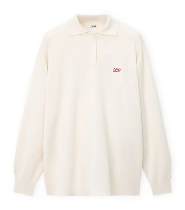 Loewe Cashmere-blend Polo Sweater - White