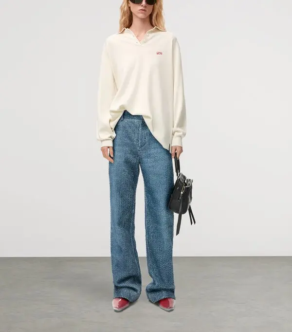 Loewe Cashmere-blend Polo Sweater - White
