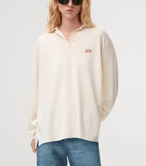 Loewe Cashmere-blend Polo Sweater - White