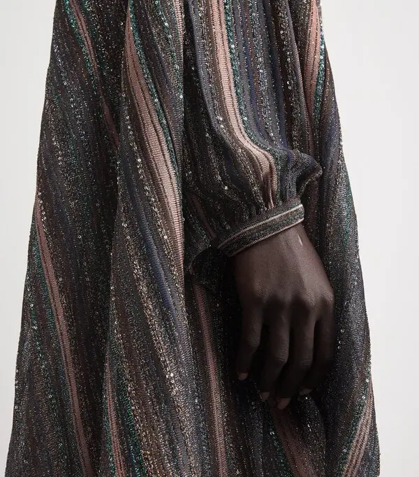 Missoni Sequin-embellished Stripe Maxi Dress - Brown