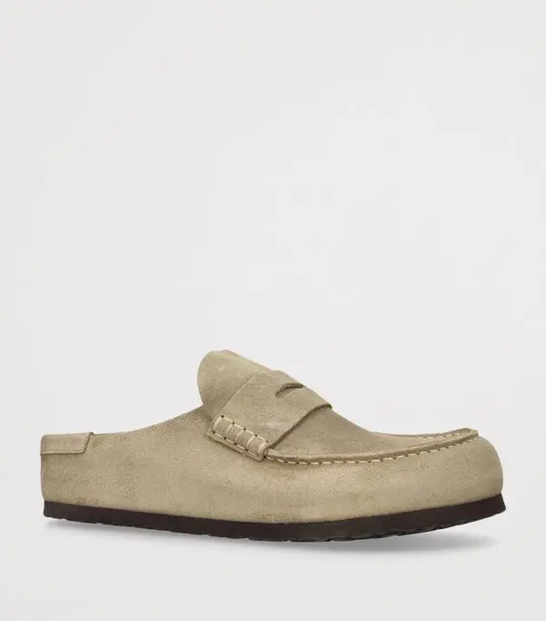 BIRKENSTOCK Suede Naples Wrapped Clogs - Brown