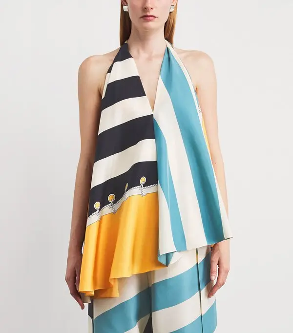 Loewe Silk Halterneck Top - Orange