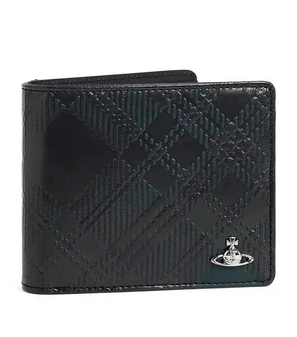 VIVIENNE WESTWOOD Leather Check Bifold Wallet - Green