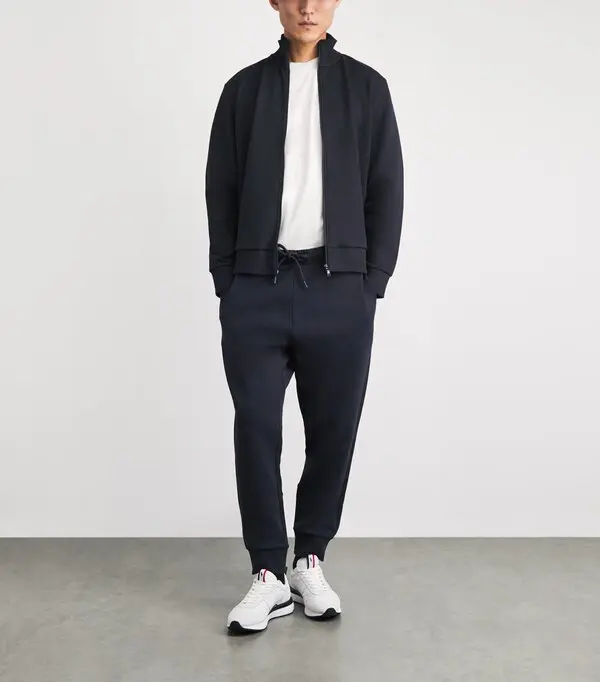 BOSS Stretch-cotton Cuffed Sweatpants - Blue