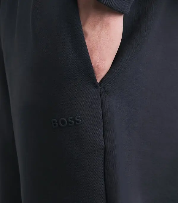 BOSS Stretch-cotton Cuffed Sweatpants - Blue