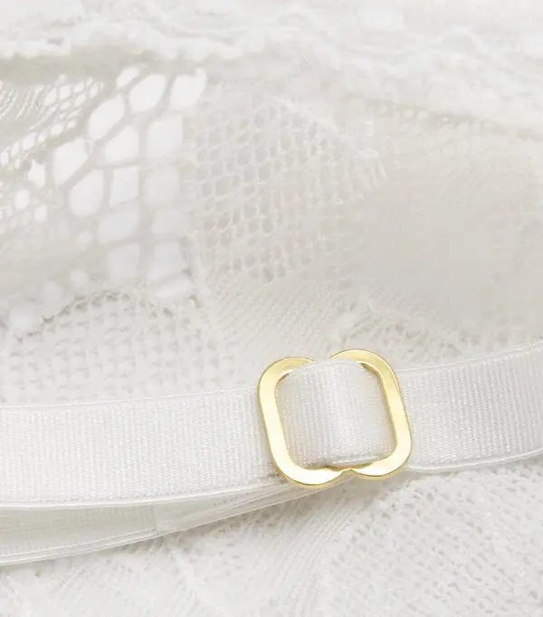 Kiki De Montparnasse Lace Dahlia Thong - Ivory