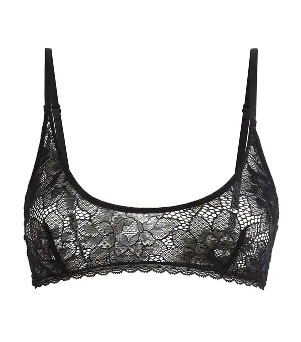 Kiki De Montparnasse Lace Dahlia Soft Bra - Black