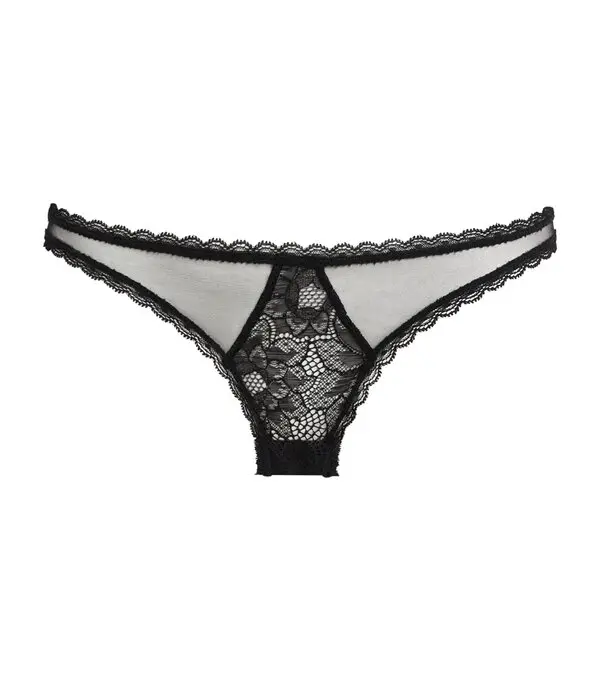 Kiki De Montparnasse Lace Dahlia Briefs - Black