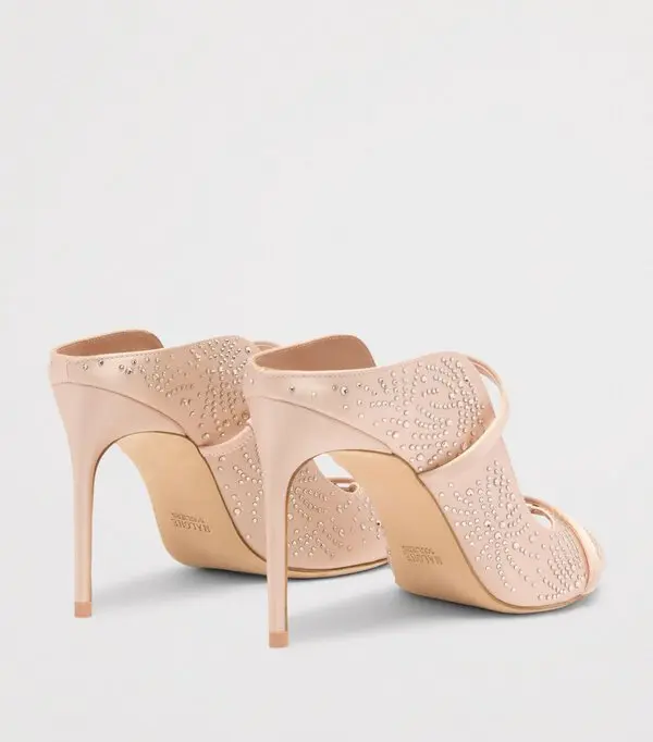 MALONE SOULIERS Satin Crystal-embellished Noah Heeled Sandals - Metallic