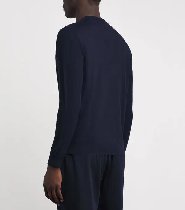 Sease Wool, Silk And Cashmere Herringbone Henley Top