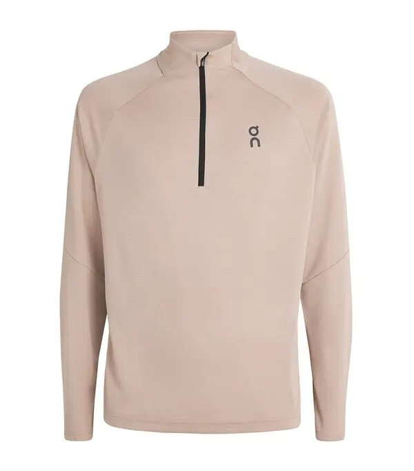 On Climate Zip-up Long Sleeve Top - Beige