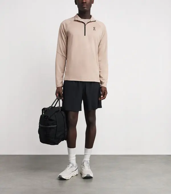 On Climate Zip-up Long Sleeve Top - Beige