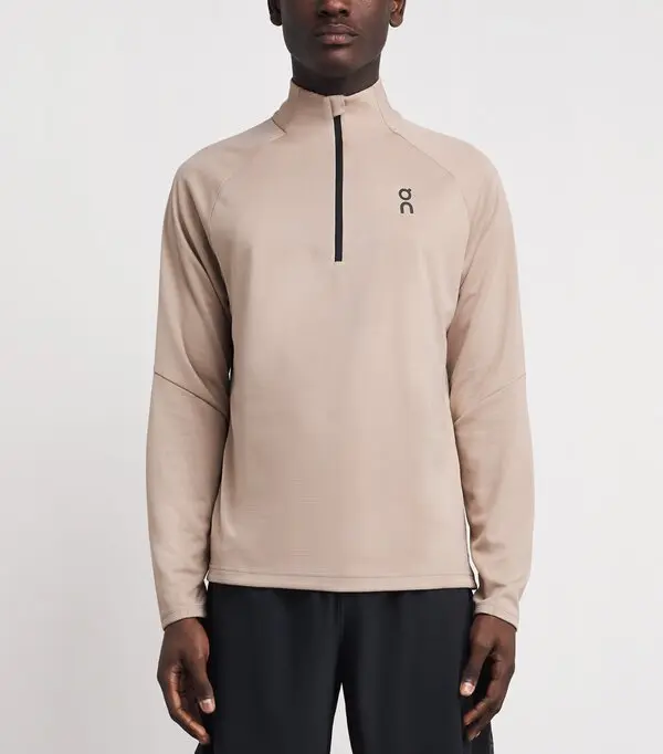 On Climate Zip-up Long Sleeve Top - Beige