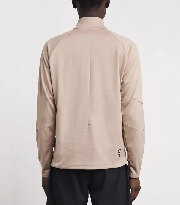 On Climate Zip-up Long Sleeve Top - Beige