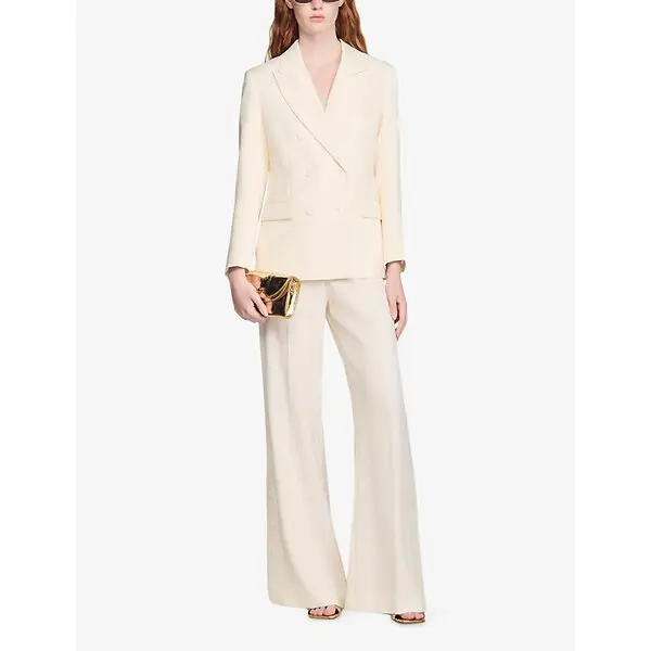 Sandro Tailored Peak-lapel Woven Blazer