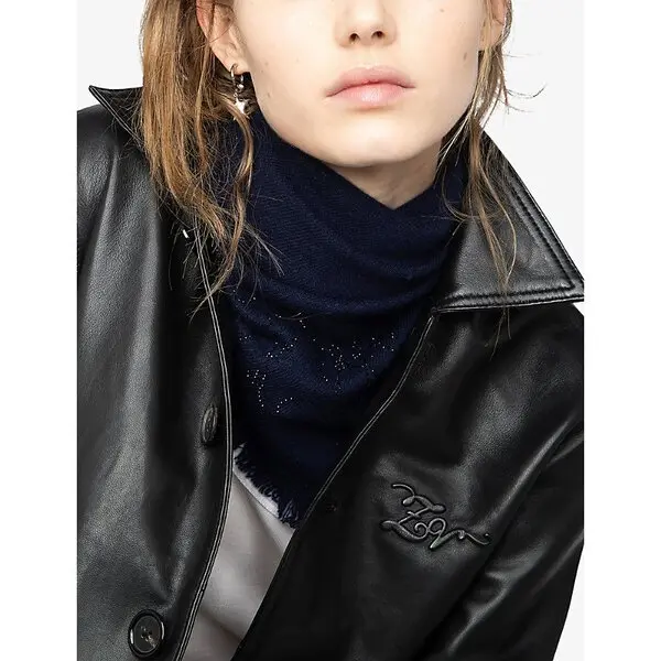 Zadig&Voltaire Stevie Rhinestone-embellished Cashmere Scarf
