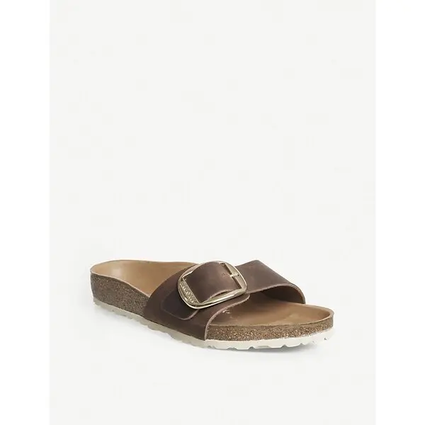 BIRKENSTOCK Madrid Big Buckle Leather Sandals - Cognac