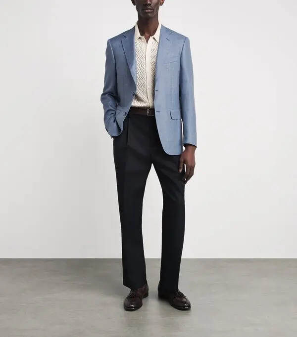 Canali Wool-blend Blazer - Blue