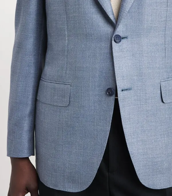 Canali Wool-blend Blazer - Blue