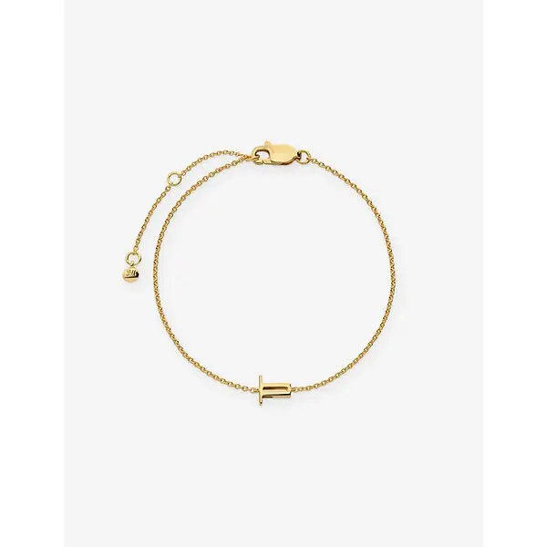 Monica Vinader Initial T 18ct Yellow Vermeil Bracelet - Gold