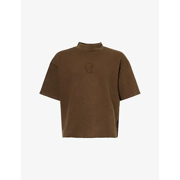 BRAIN DEAD Boxy Waffle-knit Cotton T-shirt
