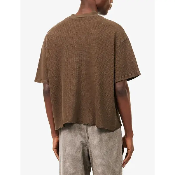 BRAIN DEAD Boxy Waffle-knit Cotton T-shirt