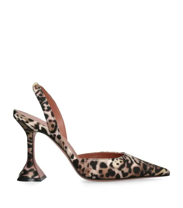 Amina Muaddi Holli Slingback Heels - Brown