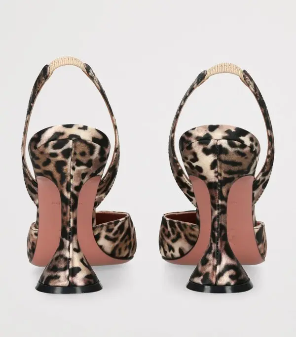 Amina Muaddi Holli Slingback Heels - Brown