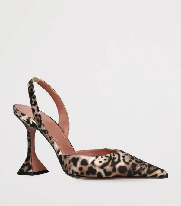 Amina Muaddi Holli Slingback Heels - Brown