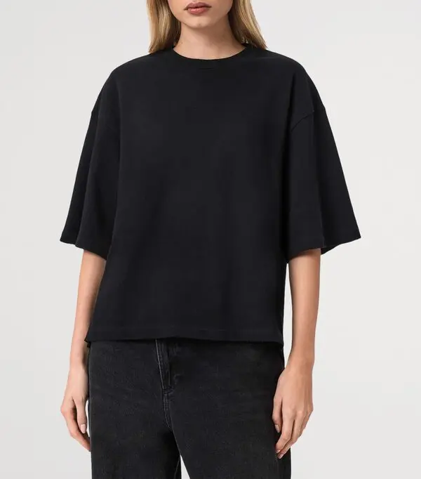 ALLSAINTS Crochet-detail Amelie T-shirt - Black