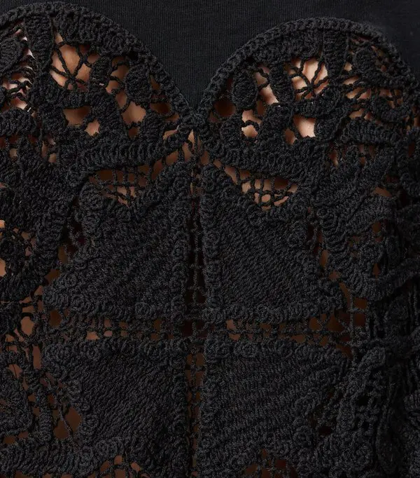 ALLSAINTS Crochet-detail Amelie T-shirt - Black