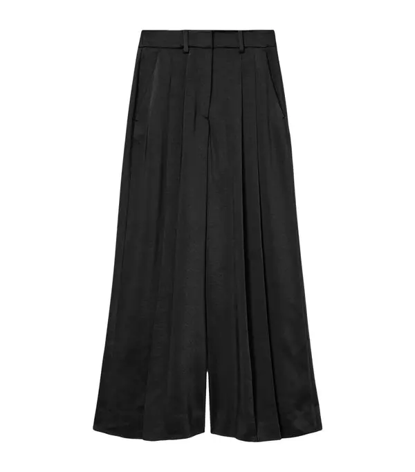 ALLSAINTS Satin Wide-leg Trousers - Black