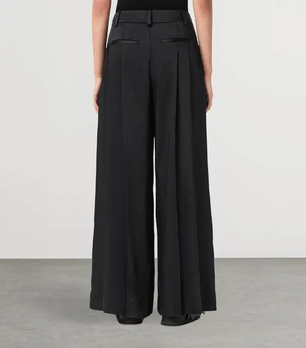 ALLSAINTS Satin Wide-leg Trousers - Black