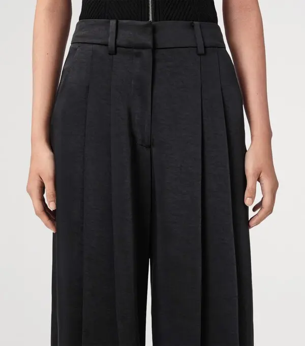 ALLSAINTS Satin Wide-leg Trousers - Black