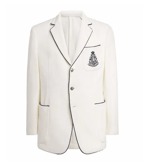 Ralph Lauren Purple Label Terry Embroidered Blazer - White
