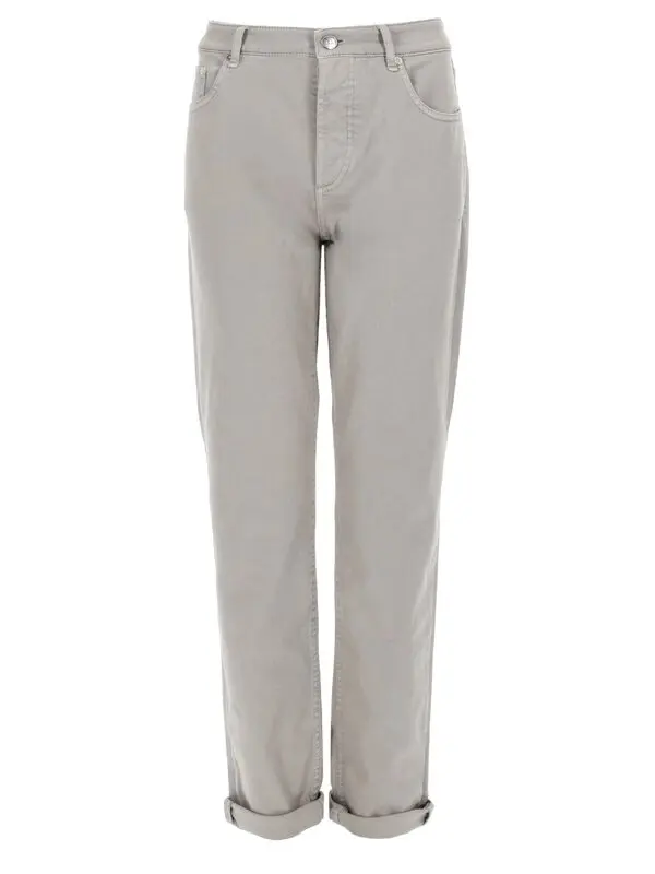 Brunello Cucinelli Cotton Denim Traditional Fit Jeans - Beige