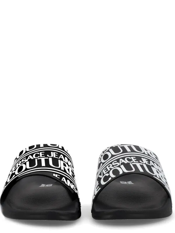 Versace Slides With Logo - Black