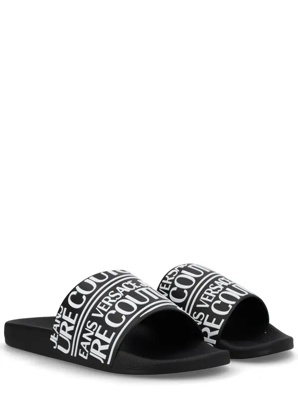 Versace Slides With Logo - Black
