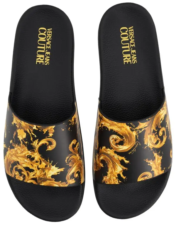 Versace Slides With Print - Black