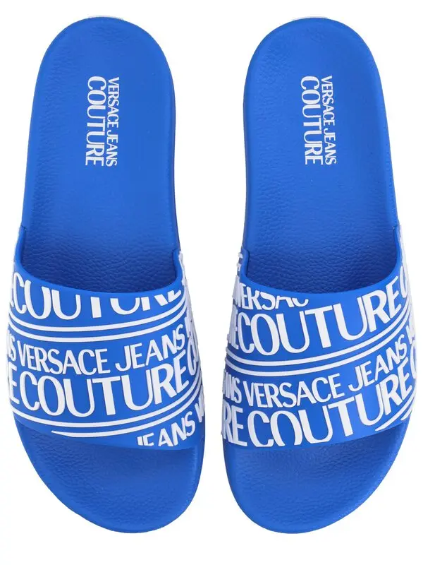 Versace Slides With Logo - Blue