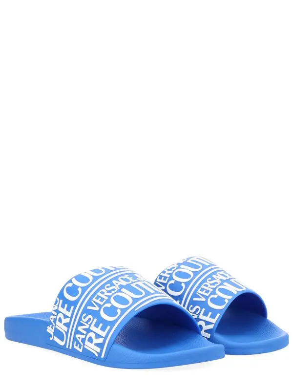 Versace Slides With Logo - Blue