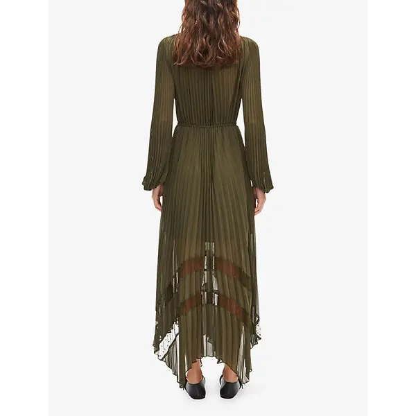 The Kooples Woven Maxi Dress - Kaki