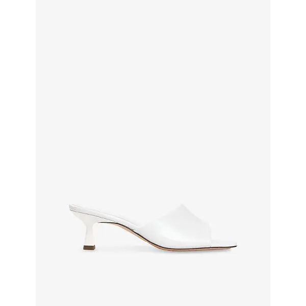 Sandro Square-toe Leather Heeled Mules