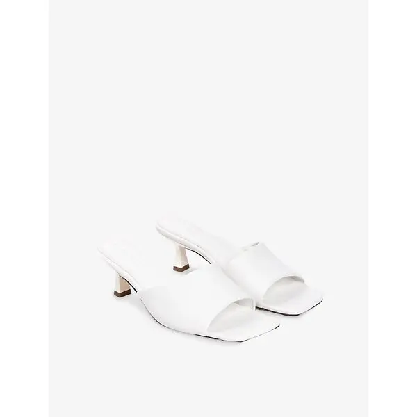 Sandro Square-toe Leather Heeled Mules