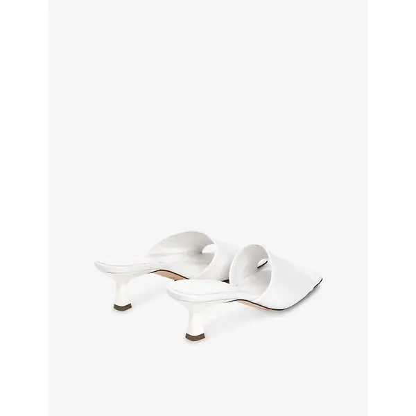 Sandro Square-toe Leather Heeled Mules