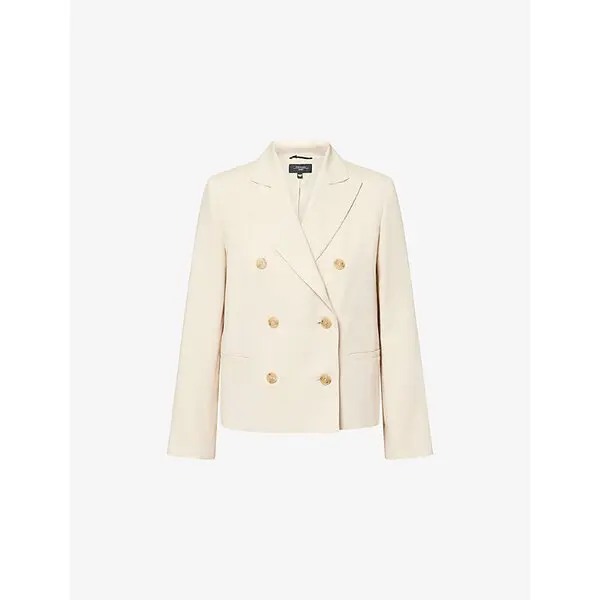 Max Mara Peak-lapel Double-breasted Woven Blazer - Beige